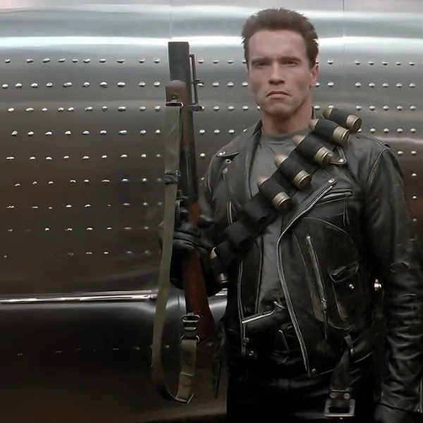 Arnold Schwarzenegger Terminator 2 Black Biker Leather Jacket